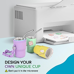 6 Pack Mini Stanley Cup with Colored Sleeves, 3oz Mini Tumbler Shot Glass with Straw, Lid and Acrylic Chains, Small Stainless Steel Insulated Sublimation Shot Glasses for Bachelorette Party Hot & Cold