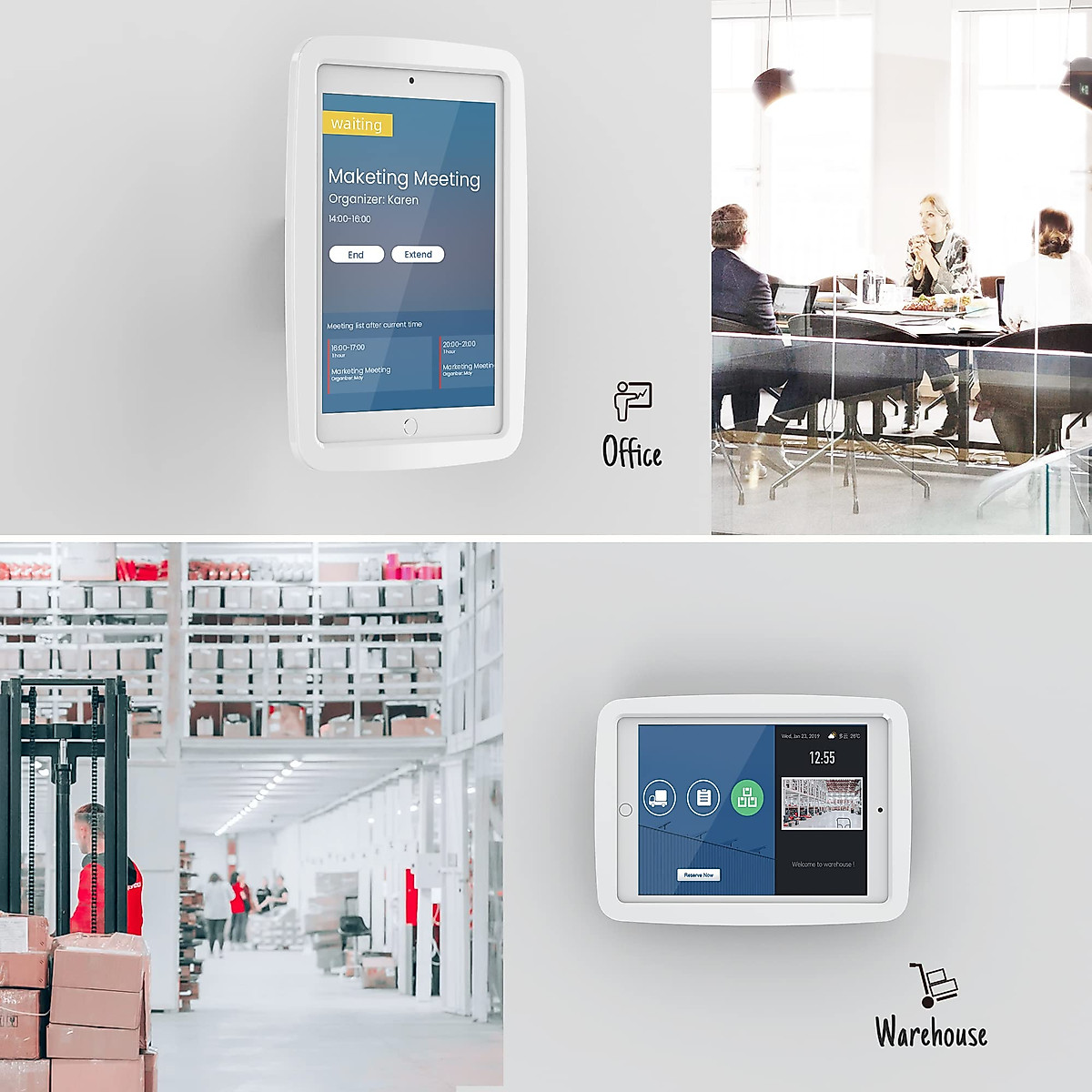 Beelta Tablet Wall Mount Compatible with 10.2 inch iPad 7th 8th 9th Gen Lockable Tiltable Anti Theft Security Adjustable