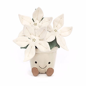 Jellycat Amuseables Gold Poinsettia Stuffed Toy, 10 inches | Holiday Plush and Décor