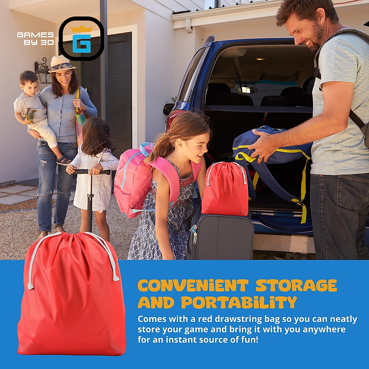 Games by 3D Pegs and Jokers Board Game - Strategic, Fun, Engaging, and Portable - Play with Family and Friends - Easy to Learn - Travel-Friendly - with Horse-Head Peg and Deck of Cards - 2-8 Players