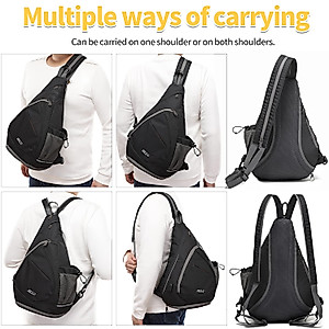 JIELV 3 in 1 Sling Bag,Crossbody Backpack Shoulder,Casual Daypack Multipurpose Rucksack with USB Port Outdoor Cycling Hiking Travel for Men Women(Light Blue)