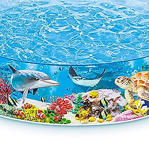 Intex Deep Sea Blue 8 Feet x 18 Inch SnapSet Instant Round Plastic Above Ground Swimming Kiddie Pool for Ages 3 Years and Up, Blue