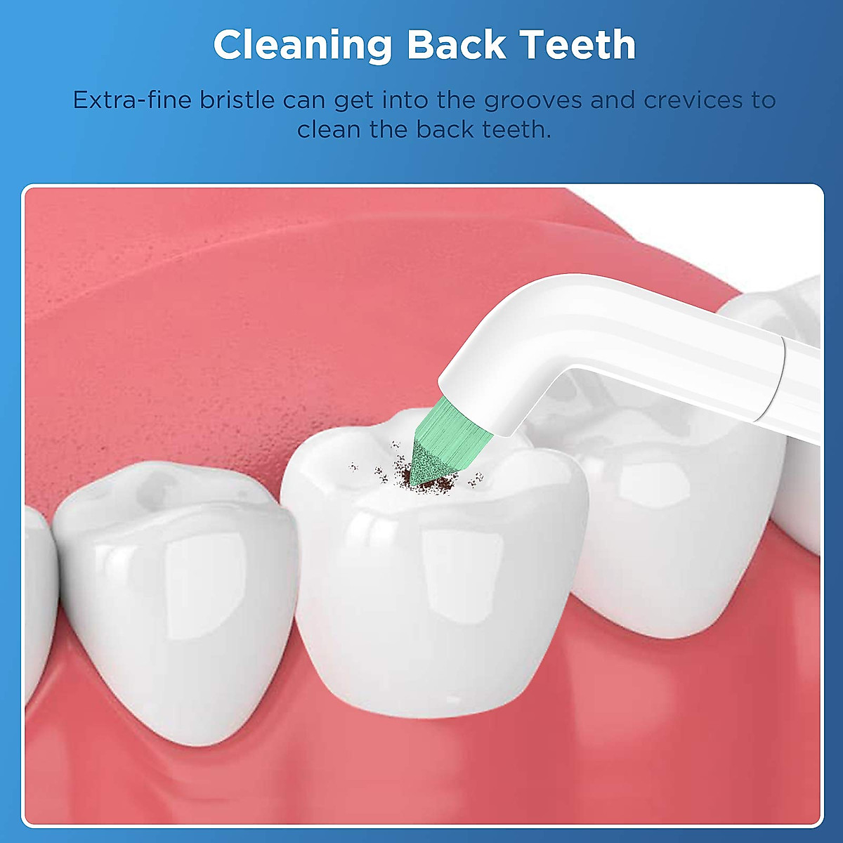 Interdental Replacement Toothbrush Heads for Philips Sonicare Click-on Brush Head System, for Cleaning Braces/Between Teeth/Back Teeth (4-Pack, White)