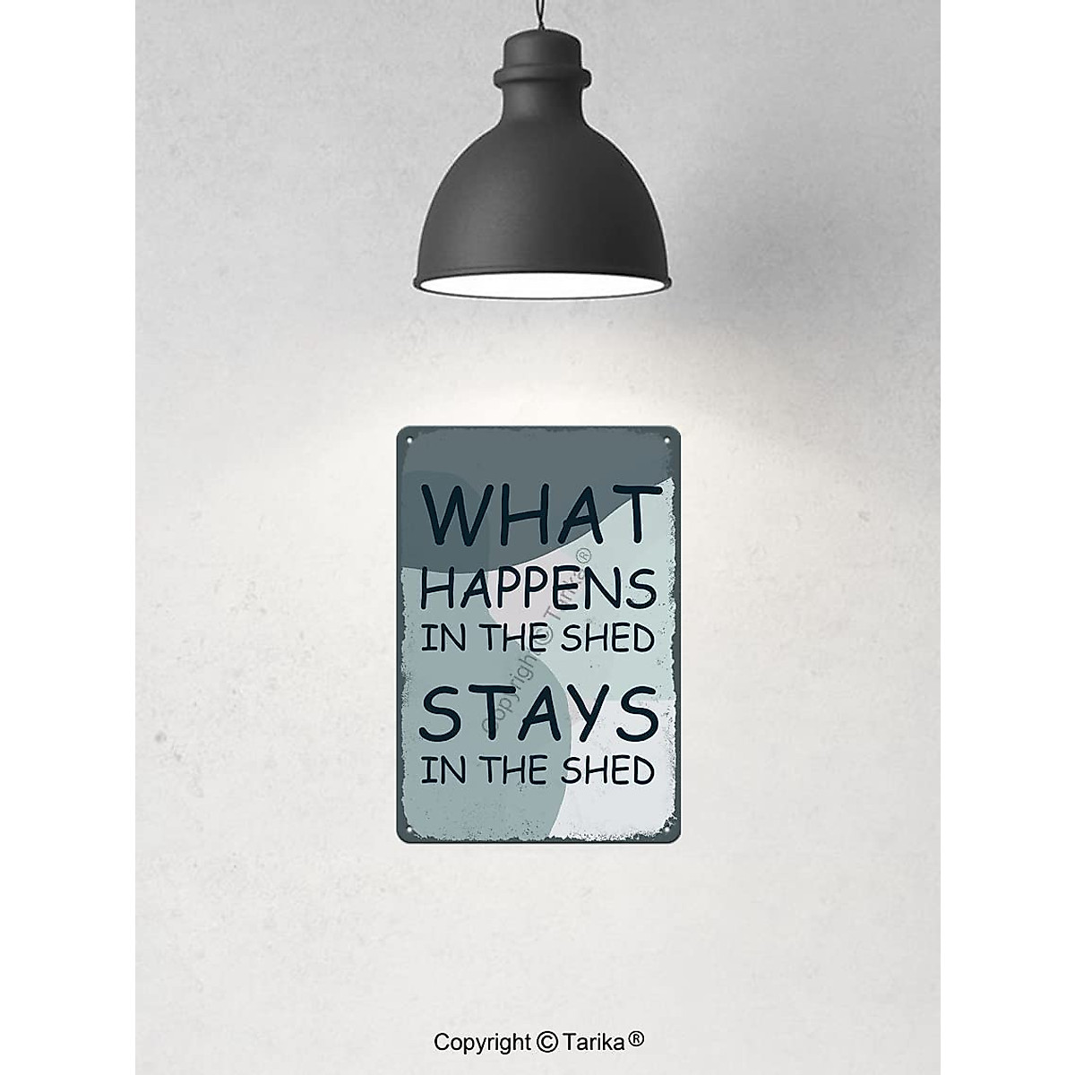 What Happens in The Shed Stays in The Shed 8X12 Inch Retro Look Tin Decoration Painting Sign for Home Kitchen Bathroom Farm Garden Garage Inspirational Quotes Wall Decor