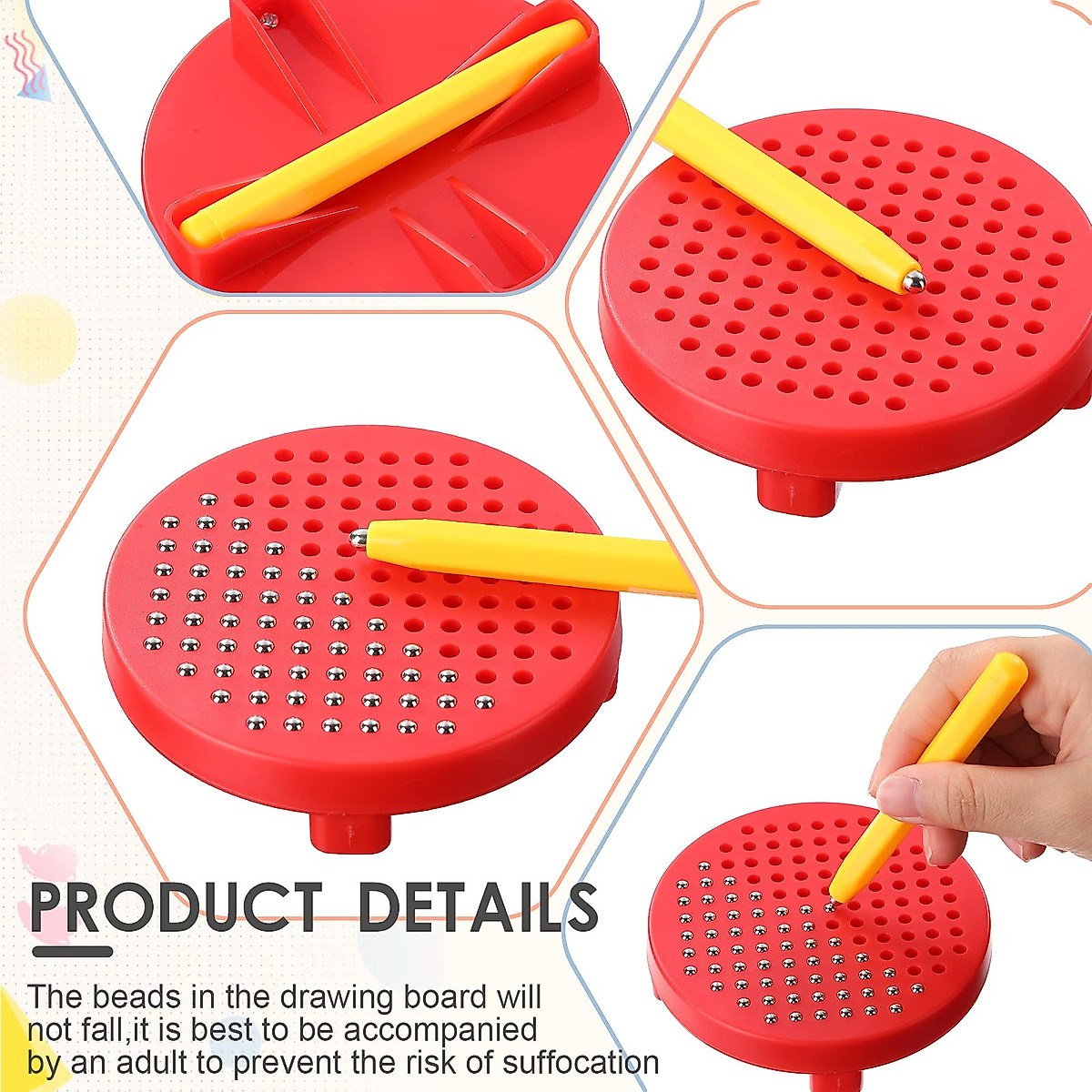 Epakh 3 Pack Magnetic Drawing Board for Kids Magnet Toys for Toddlers Airplane Travel Road Trip Car Trip Essentials for Kids Gift Drawing Stylus Erasable Reusable Magnetic Dot Board