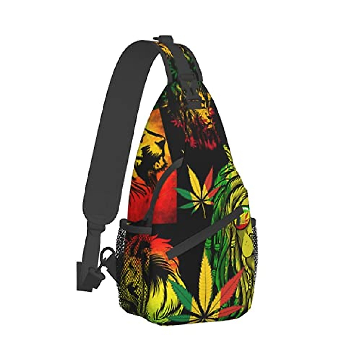 Sling Bags,Jamaican Flag King Lion Men Women Shoulder Backpack,Chest Bag Daypack for Hiking Travel