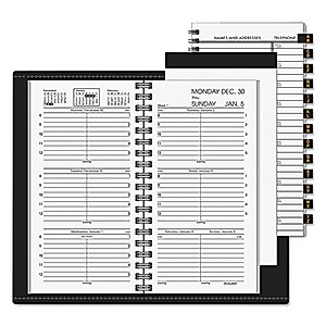AT-A-GLANCE 70-008-05 Recycled Weekly Appt. Book with Memo Pad, Refillable, 3-1/4 x 6-1/4, Black, 2015