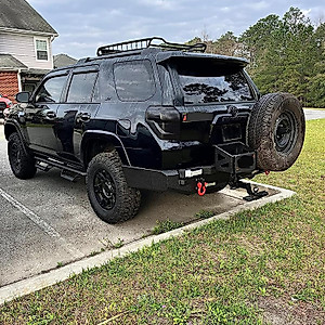 LUYWTE For 2015-2020 Toyota 4Runner Steel Rear Bumper W/Tire Carrier&Oil Drum Holder（Black Texture）