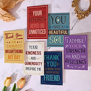 Employees Appreciation Cards Bulk, Thank You Motivational Cards for Business Team Work, Encouragement Affirmation Note Cards for Staff Coworker Friend Family - 12 Unique Designs(4 x 6 In, 24 Pack)