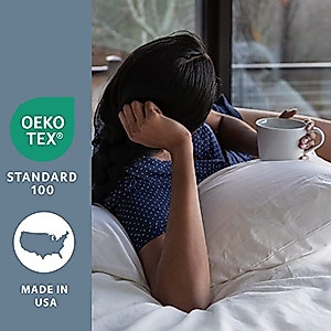 Freeli. Talalay Latex Bed Pillow - Queen Size with 400 Thread Count Sateen Cotton Cover, Side Sleeper Design, Dual-Zone Support - Firmer Edges and Softer Middle, Breathable Comfort, Made in USA