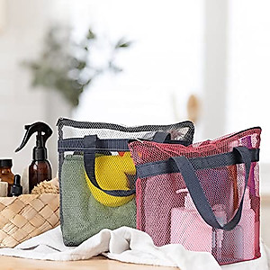 12 Pcs Mesh Shower Caddy Bag Bulk 12.2 x 10.24 Inches Quick Dry Bag with Zipper for Gym Portable Shower Tote Hanging Toiletry and Bath Organizer for Swimming Camping Travel College Dorm Beach Sports