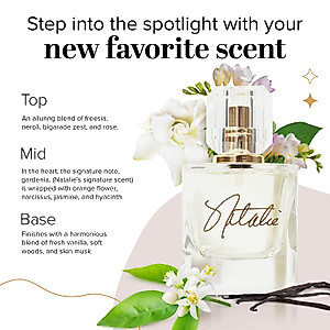Natalie Fragrance Eau De Parfum - 50 ml I Fresh, Floral Perfume with Freesia, Neroli, Bigarde Zest, Rose Oil, Vanilla & Gardenia, Hand Crafted, 18% Oil Concentration, Long Lasting Perfumes for Women