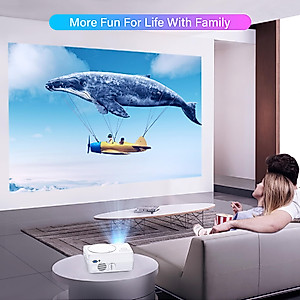 Full HD WiFi Bluetooth Projector Built in DVD Player, 8000LM 1080P Supported, Portable Mini DVD Projector for Outdoor Movies, 250" Home Theater, Compatible with iOS/Android/TV Stick/PS4/HDMI/USB/TF