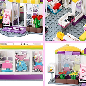 BRICK STORY Girls Friends Fashion Clothing Store Building Sets 263 PCS Shop House Building Kit Creative Shopping Role Play Building Toys Christmas Birthday Gift for Kids Aged 6-12
