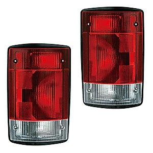 EPIC LIGHTING AMOE Replacement Rear Brake Tail Lights Assembly Compatible with Ford 04-14 Econoline Van E150 E250 E350 E-Series 04-05 Excursion [ FO2800190 5C2Z13405AA FO2801190 5C2Z13404AA ] Pair