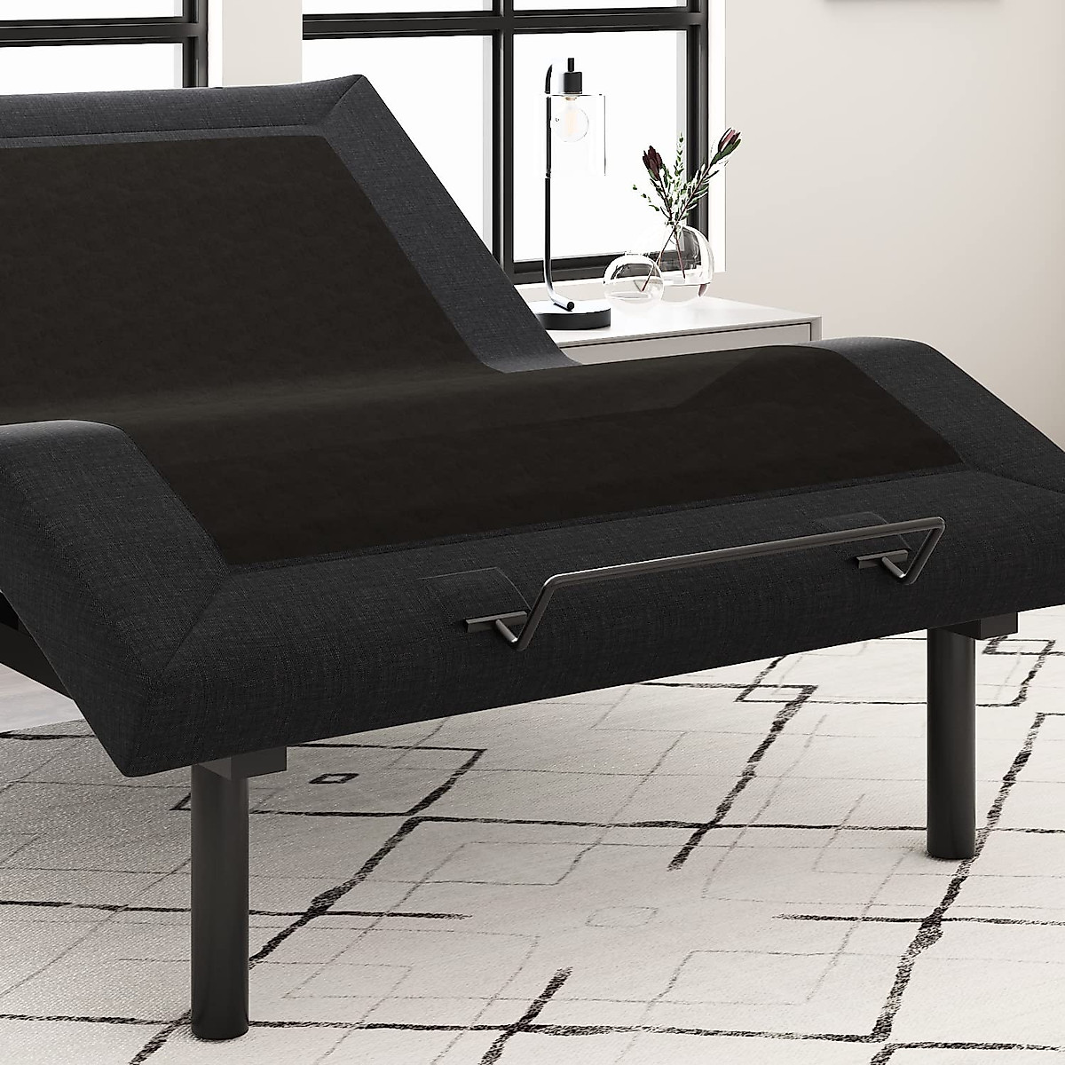 Allewie Queen Adjustable Bed Frame with New Generation Motor, Wireless Remote, Head and Foot Incline, Intelligent Sleep Aid, Zero-Gravity, High Weight Capacity, Easy Self-Assembly, Upholstered