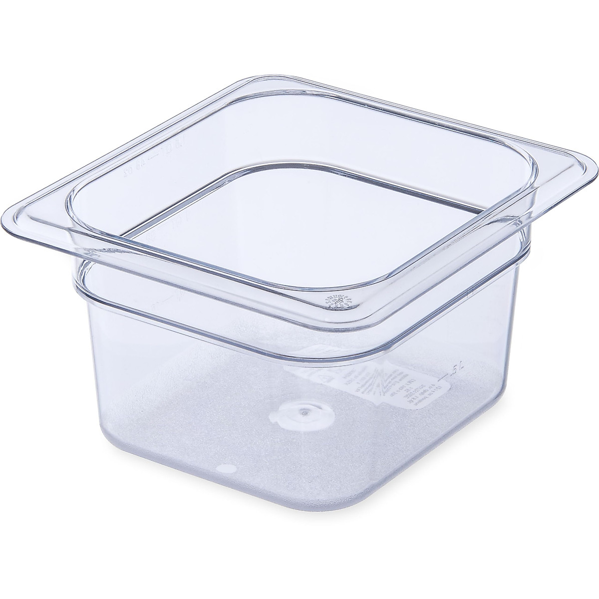 Carlisle FoodService Products Storplus Food Pan, Food Storage Container with Spoonable Corners for Catering, Buffets, Restaurants, Polycarbonate (Pc), 1/6 Size 4 Inches Deep, Clear, (Pack of 6)