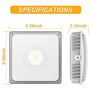 SEMSMOKS LED Canopy Lights Outdoor, Super Bright 75W 9750LM Garage Ceiling Lights, Easy to Install, IP65 Waterproof, 5000K Daylight Canopy Lights 10x10 for Gas Stations Carports and Stairwell (2Pack)