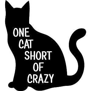 CafePress One Cat Short Of Crazy Travel Mug 20 oz. Insulated Stainless Steel Coffee Tumbler