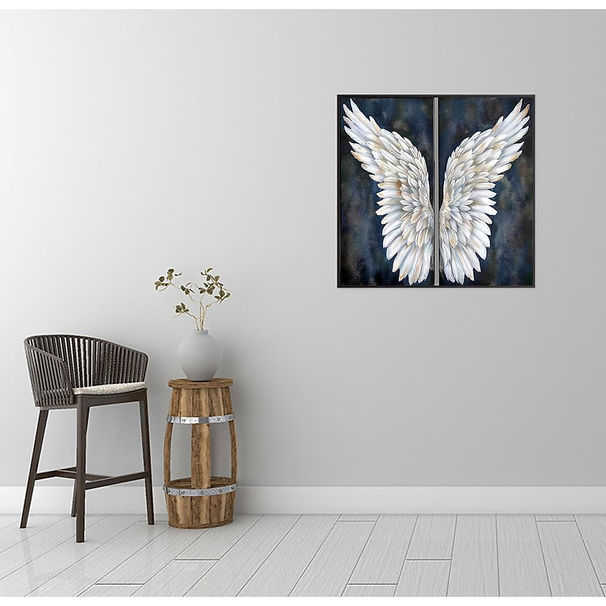 pigpigboss Angel Wings Diamond Painting Kit 5D Full Round Drill Diamond Painting Arts Feather Wing Diamond Dots Kit for Adult Angel Wing Diamond Painting Set for Beginner (16X16 inches)