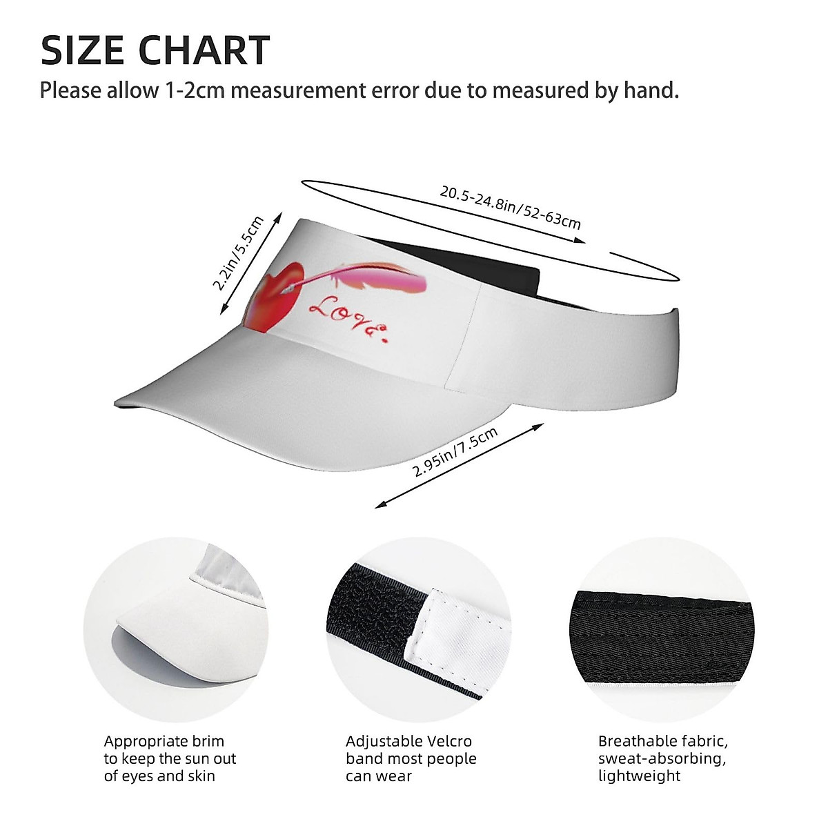 EastSail Custom Visor Hat for Men Women Personalized Sun Hat Customized Gift Adjustable Beach Sport Baseball Golf Tennis Hat Black