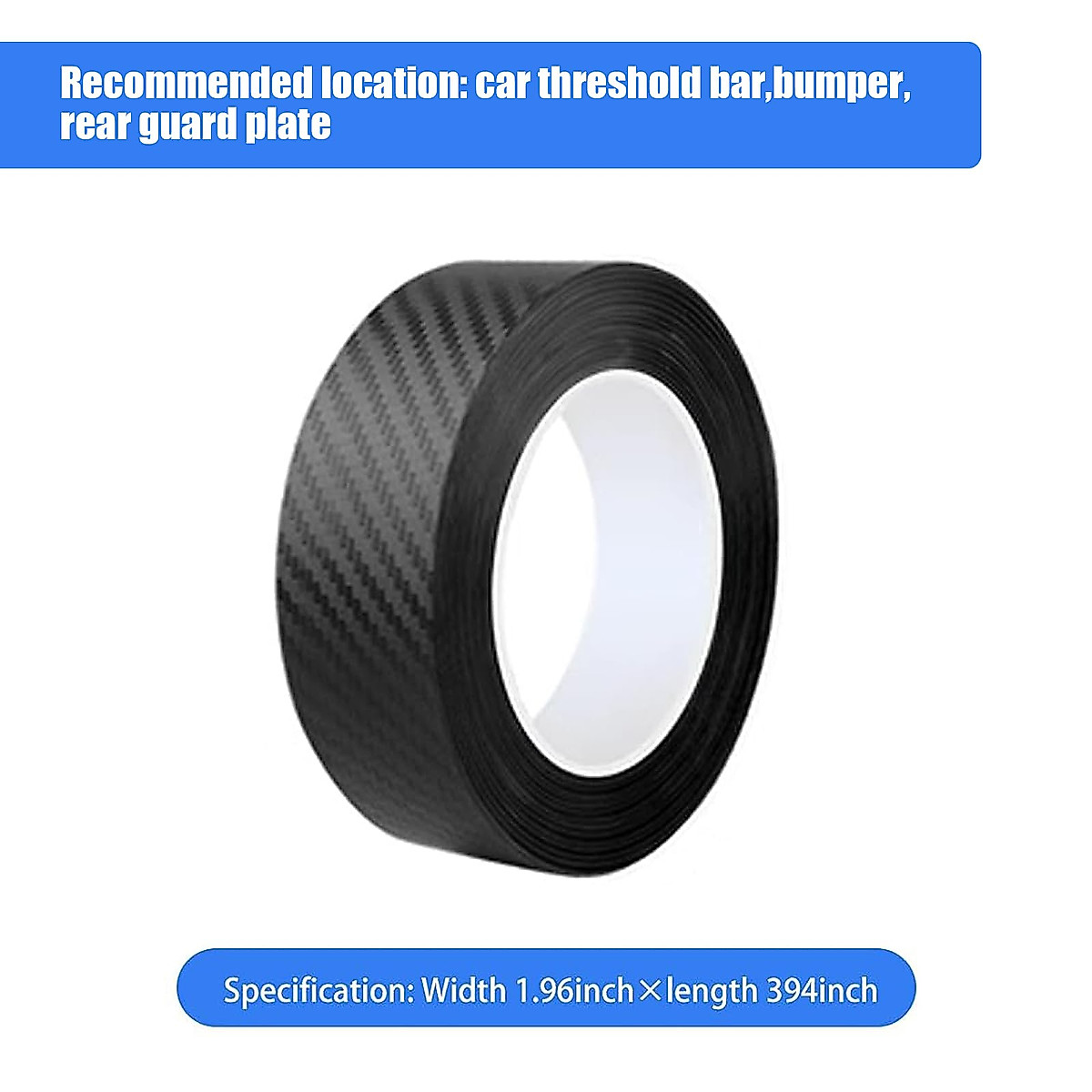 GKmow 1 PC Car 3D Carbon Fiber Sticker, 1.96In x 32.8Ft Self-Adhesive Multi-Purpose Decorative Car Sticker, Personalized and Creative PVC Decorative Accessories, Suitable for Most Models (Black)