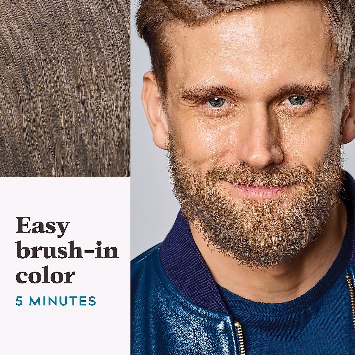 Just For Men Mustache & Beard, Beard Coloring for Gray Hair, with Biotin Aloe and Coconut Oil for Healthy Facial Hair - Light Brown, M-25 (Pack of 3, Ecomm Friendly Packaging)