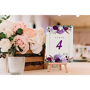 SLS Vision Table Number Cards for Wedding or Other Events. 4x6 Inches, Double-Sided, Numbers 1-25 Plus Head Table Card, Made in USA. Purple Bliss.