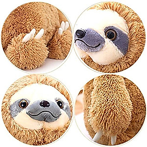 Winsterch Large Fluffy Sloth Stuffed Animal,Plush Stuffed Animals,Big Stuffed Plush Sloth Toy,Birthday Christmas for Kids Boys Girls,Cute Sloth Plushies Toy