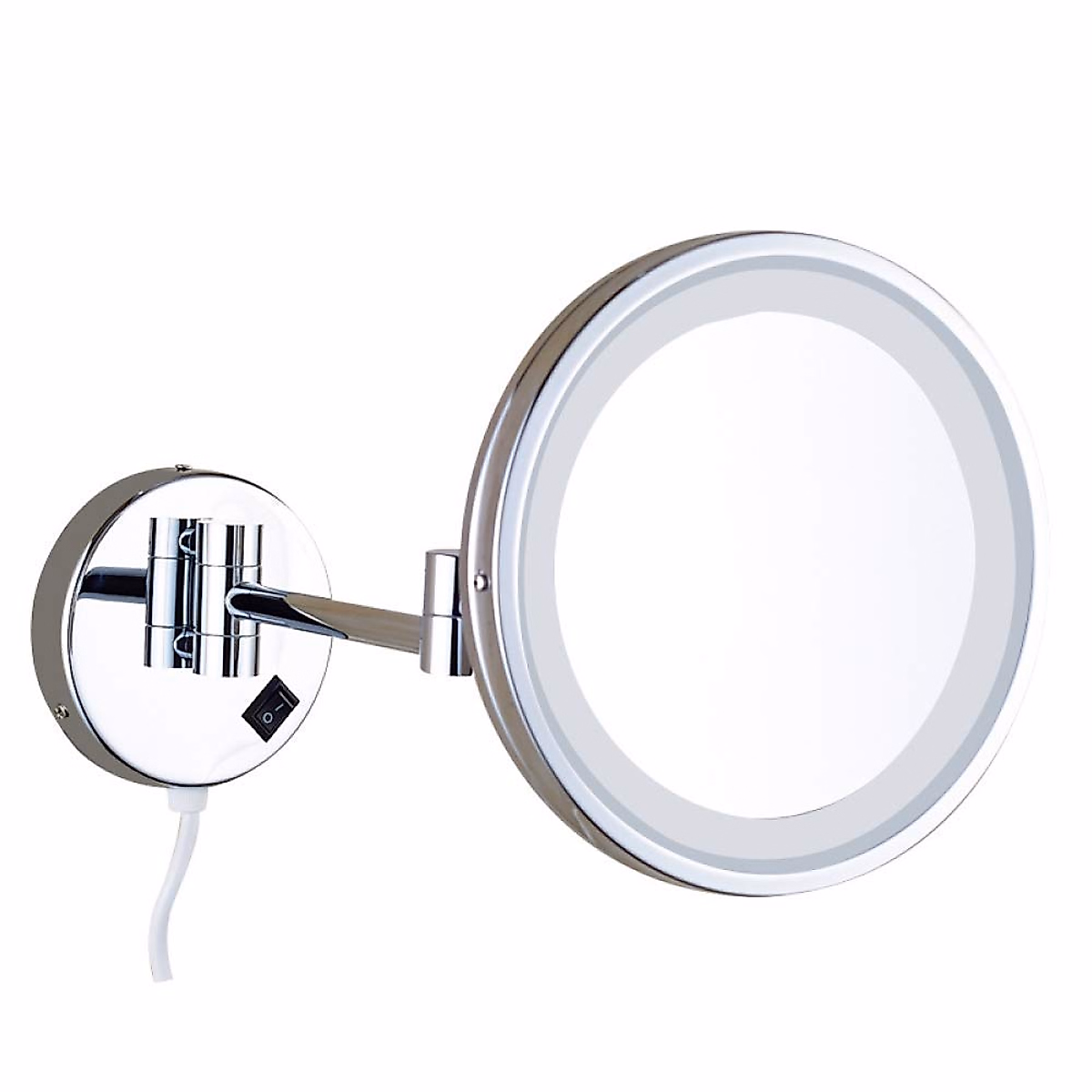 ESRADA Bathroom Mirror Makeup Mirror Extendable Single Side Bathroom Mirror 3X Magnification Folding Round Shape Cosmetic Vanity Mirror (Metal 8.5inch)