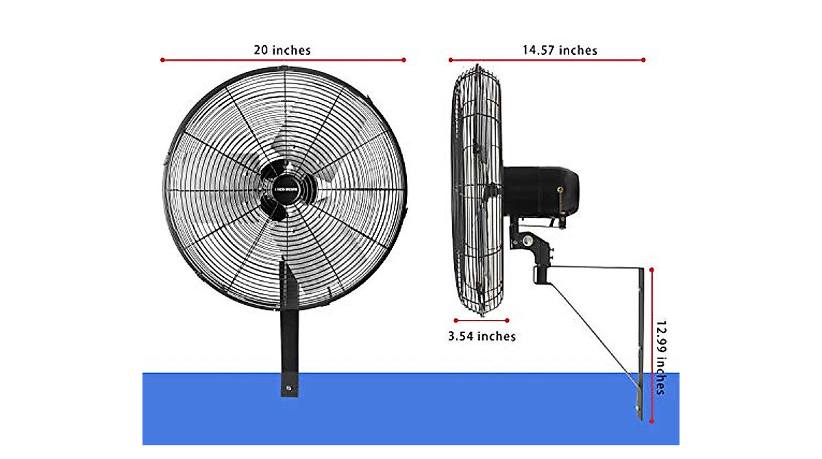 KEN BROWN 20" Industrial Oscillating Wall Fan - 5500 CFM