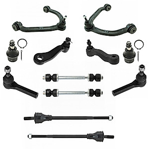 TRQ Front Steering & Suspension Kit Ball Joint Control Arm with Ball Joint Idler Arm Pitman Arm Sway Bar Stabilizer Link Tie Rod Compatible with Chevrolet GMC