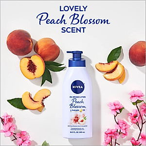 NIVEA Oil Infused Peach Blossom and Avocado Oil Body Lotion, Body Lotion for Dry Skin, 16.9 Fl Oz Pack of 3