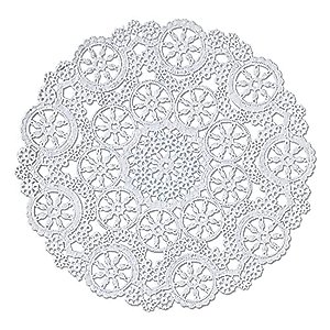 Royal Consumer Medallion Lace Round Paper Doilies, 8-Inch, Pack of 20 (B23004), White