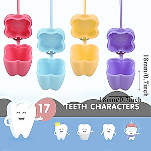 Ioffersuper 50-Piece Tooth Saver Necklaces, Tooth Necklace Little Box for Lost Teeth, Milk Teeth Storage Cases for Children Tooth Fairy Bag School Classroom Party Supply