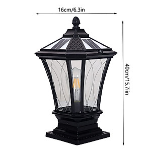 SHUANGZ Solar Post Lights Waterproof and Rust-Proof Aluminum Villa Solar Light Outdoor Fence Pier Mount Vintage Post Lamp for Garden Deck Lighting Home Gate Pillar Lights