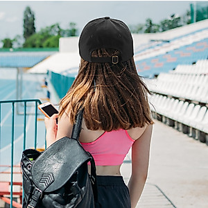 Leotruny Baseball Cap Satin Lined: Silk Lining Help Prevent Frizz Breakage - Sport Adjustable Hat for Women White