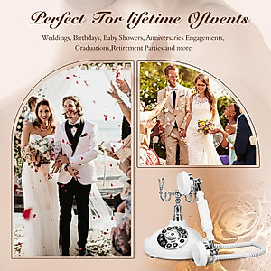 GFDQNABM Wedding Phone Guest Book,Audio Guestbook,Vintage Wedding Guestbook Alternative,Polaroid Audio Phone Guest Book for Wedding Baby Shower Retirement Graduation Birthday Party & More!（White）