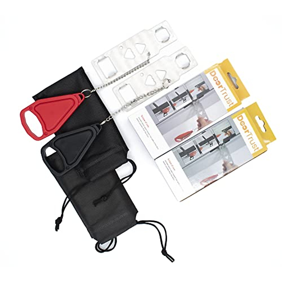 Portable Door Lock for Added Security & Safety. Ideal for Privacy & Protection at Home, Bedroom, School Dorm Room and Hotel. Essential to Travelers, Homeowners & Renters - 2 Pack