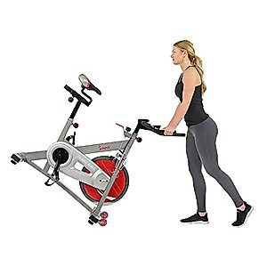 Sunny Health & Fitness Pro II Indoor Cycling Bike with Device Mount and Advanced Display – SF-B1995, Silver