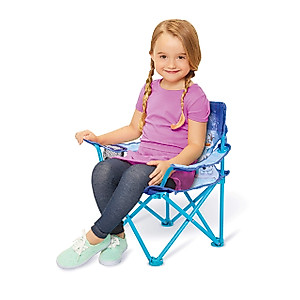 Jakks Pacific Frozen Camp Chair for Kids, Portable Camping Fold N Go Chair with Carry Bag, Frozen Sparkle Like Magic (47939)