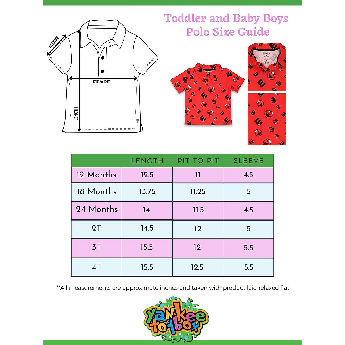 Isaac Mizrahi Loves Sesame Street Gang Elmo Baby Toddler Polo Collared Shirt (2T, Red)