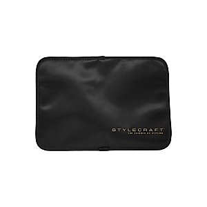 StyleCraft Heat Resistant Travel Mat & Pouch for Hot Styling Tools, Curling Iron, Curling or Flat Iron (Black) with Wrap Tie