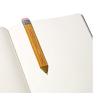 New Pen Bookmark with Refills | Erasable Ballpoint Gel Pen and Bookmark 3-in-1 | Ink Novelty Pen with Eraser | Page Marker | Book Marker | Page Holder Clip | Gift for Reader and Writer (Wood)