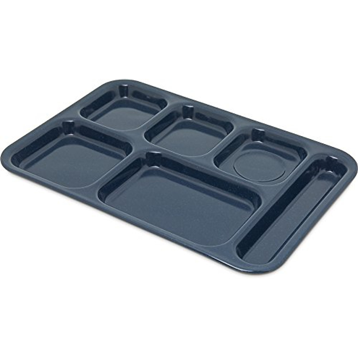 Carlisle FoodService Products Right Hand 6-Compartment Melamine Tray 14.5" x 10" - Café Blue