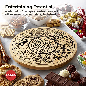Copco Bamboo Lazy Susan Kitchen Turntable for Entertaining, Movie Night DIY Design, 10-Inch, Bamboo