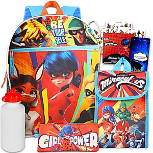 Miraculous Ladybug School Supplies Set for Girls - Miraculous Ladybug Lunch Bag with Backpack, Stickers and More
