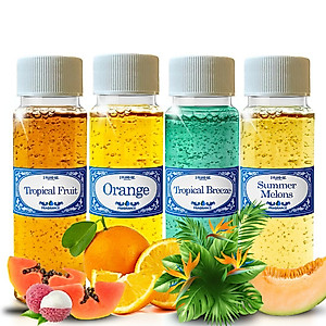 Tropical Scents 2.0 fl oz Fragrances Pack, Orange, Tropical Fruits, Tropical Breeze & Summer Melons, for Use in Water Vacuums Like Hyla, Rainbow, Sirena, Diffusers, Aromatherapy, Not Made by Rexair