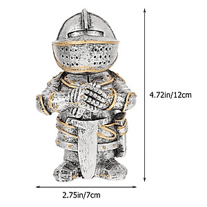 FOMIYES Knight Statue Medieval War Resin Crafts Axe Guard Dwarf Knight Desktop Mini Sculpture Decoration Mini Knight Sculpture Ornament for Home Office Bookshelf