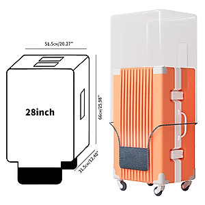 Esholife Clear PVC Luggage Cover Protectors 24 Inch Suitcase Cover for Suitcase TSA Approved 22-25Inch (22.44''H x 16.14''L x 11.41''W)